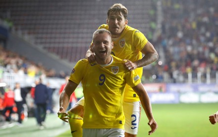 Romanias George Puscas Front Celebrates Teammate Editorial Stock Photo ...