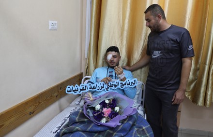 Palestinian Patient Mohammed Rihan Sits After Editorial Stock Photo ...