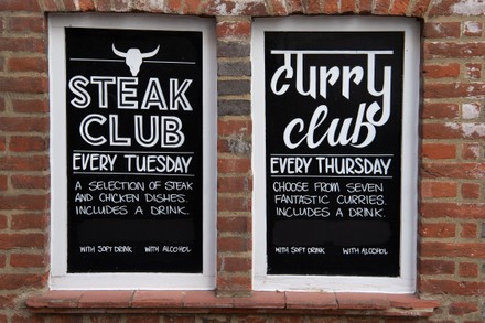 Steak Club Curry Club Signs Outside Editorial Stock Photo - Stock Image ...