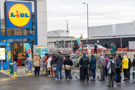 Shoppers Queue Outside New German Lidl Editorial Stock Photo - Stock ...