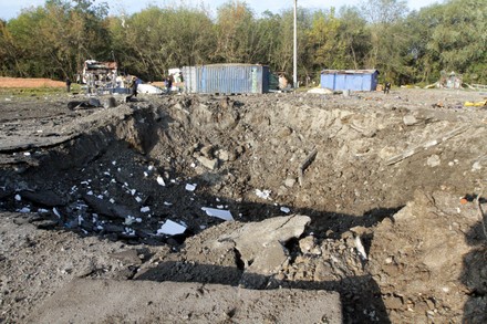 Crater Russian Missile Pictured After Overnight Editorial Stock Photo ...