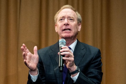 Microsoft President Brad Smith Speaks Unveiling Editorial Stock Photo ...