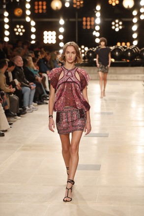 Model Presents Creation Isabel Marant Springsummer Editorial Stock ...