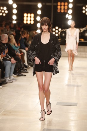 Model Presents Creation Isabel Marant Springsummer Editorial Stock ...