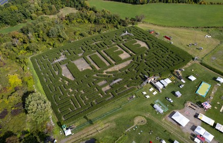 Aerial Photo Made Drone Corn Maze Editorial Stock Photo - Stock Image ...