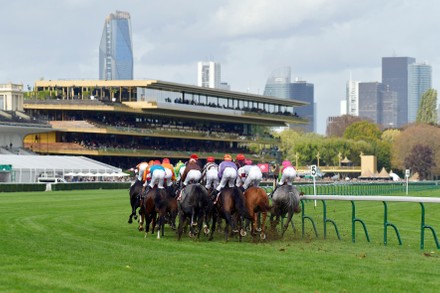 Longchamp Horses Jockeys During Race Front Editorial Stock Photo ...