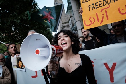 Count Iranians Protest In Warsaw Poland 01 Oct 2022 Stock