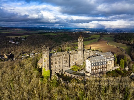 Aerial View Schaumburg Castle Balduinstein Limburg Editorial Stock ...
