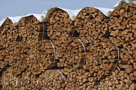 Firewood Split Logs Bundled Sale Editorial Stock Photo - Stock Image ...