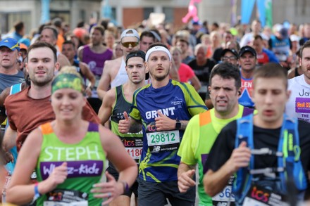 London Marathon Runners Crossing Tower Bridge Editorial Stock Photo ...