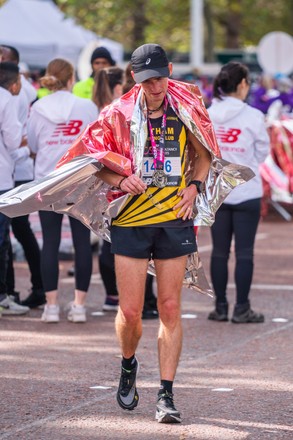 Marathon Runners Wrapped Banket Foil After Editorial Stock Photo ...
