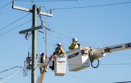 Linemen Work Restore Power Wake Hurricane Editorial Stock Photo - Stock ...