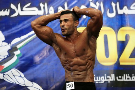 Palestinian contestants take part in a local bodybuilding championship ...