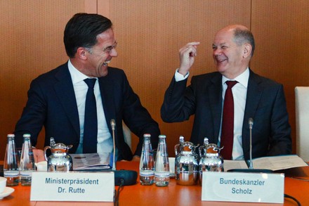German Chancellor Olaf Scholz R Dutch Editorial Stock Photo - Stock ...