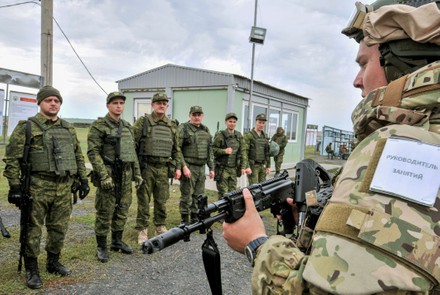 Russian conscripted men attend military training in Rostov-on-Don ...