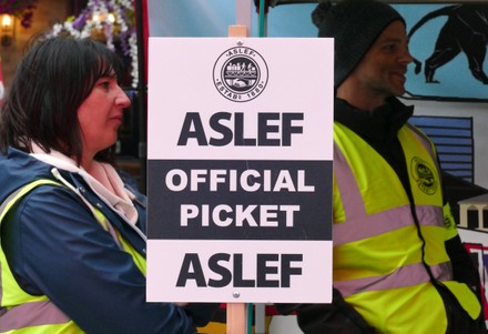 Aslef Official Picket Line Outside Station Editorial Stock Photo ...