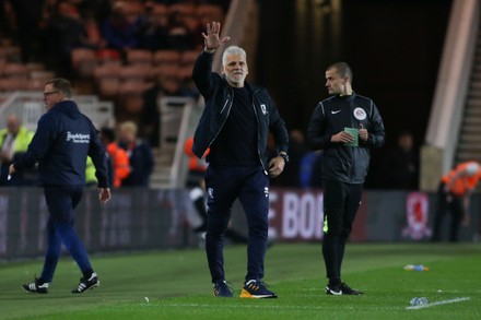 Middlesbrough Coach Leo Percovich Waves Middlesbrough Editorial Stock ...