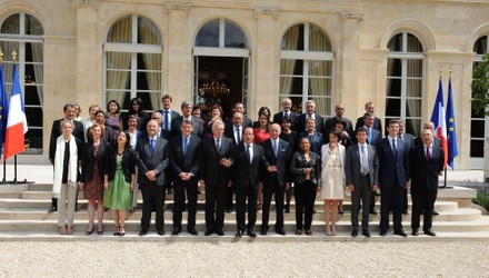 French President Francois Hollande Poses Members Editorial Stock Photo ...