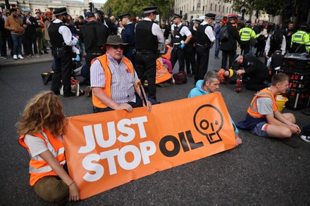 Just Stop Oil Protest, London, UK - 06 Oct 2022 Stock Pictures ...