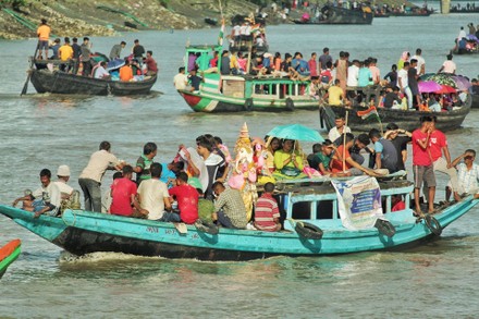 West Bengal: Maa Durga immersion at Ichamati river, Basirhat, India ...
