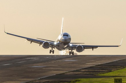 Ryanair Aircraft Arriving Gdansk Has Bumpy Editorial Stock Photo ...