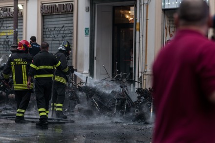 Moped Fire Afternoon Via Marsala Entrance Editorial Stock Photo - Stock ...