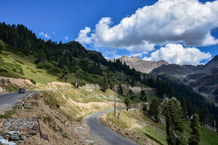 Vehicle Moves Through Sinthan Top High Editorial Stock Photo - Stock ...