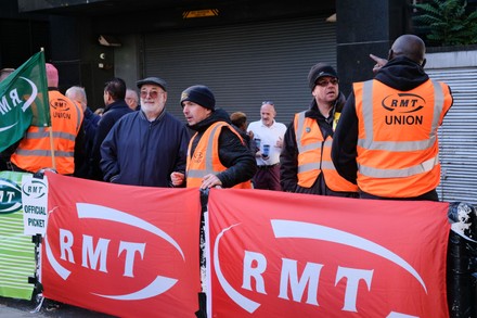 Members Striking Rmt Union On Picket Editorial Stock Photo - Stock ...