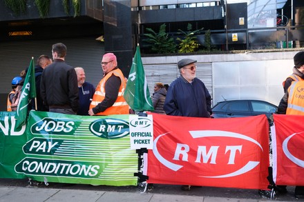 Members Striking Rmt Union On Picket Editorial Stock Photo - Stock ...
