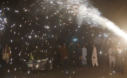 Pakistani People Light Fireworks On Eve Editorial Stock Photo - Stock ...