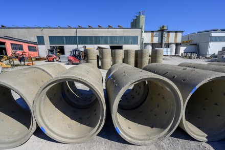 Concrete Pipes Precast Concrete Parts Precast Editorial Stock Photo ...