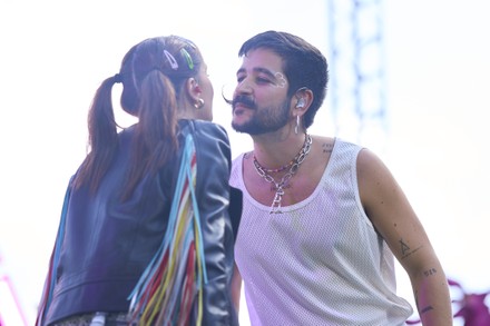 Colombian Singer Camilo performs on Puerta de Alcala Concert, Madrid ...