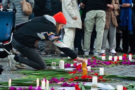 Protesters Seen Laying Flowers Candle Pictures Editorial Stock Photo ...