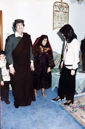 Undated Photo Muammar Gaddafi His Wife Redaktionelles Stockfoto ...