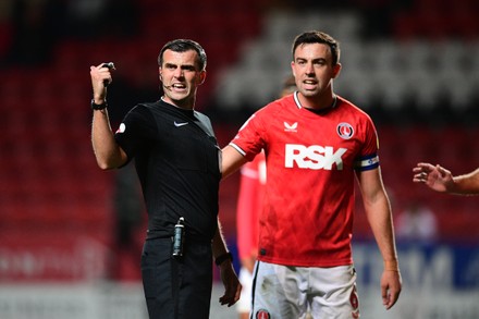 Referee Craig Hicks Eoghan Oconnell Charlton Editorial Stock Photo ...