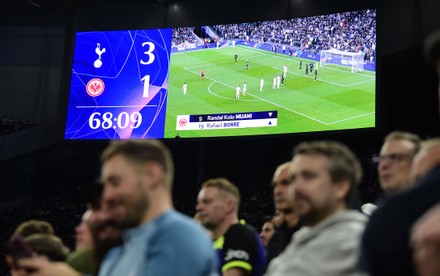 Scoreboard Shows Spurs Dominance During Champions Editorial Stock Photo ...