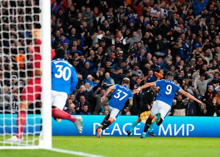 Rangers Fans Hold Scouse Rats Flag Editorial Stock Photo - Stock Image ...