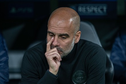 Manchester City Manager Pep Guardiola Pointing Editorial Stock Photo ...