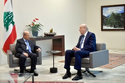 Lebanese President Michel Aoun L Meets Editorial Stock Photo - Stock ...