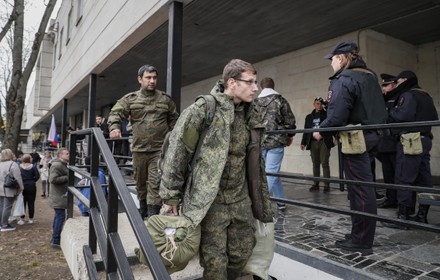 Russian Conscripted Man Says Goodbye Relatives Editorial Stock Photo ...