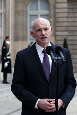 Greece Prime Minister Georges Papandreou Answers Editorial Stock Photo ...