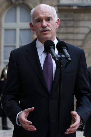 Greece Prime Minister Georges Papandreou Answers Editorial Stock Photo ...
