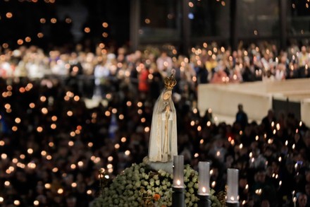 Pilgrims Participate Candlelight Procession Sanctuary Fatima Editorial ...