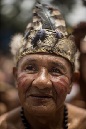Indigenous Man Poses Photograph During Progovernment Editorial Stock ...
