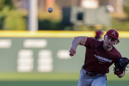 Razorback Pitcher Jaxon Wiggins 22 Releases Editorial Stock Photo ...