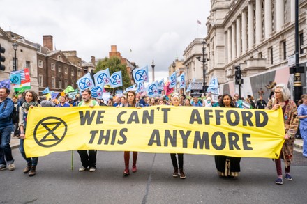 Hundreds Extinction Rebellion Climate Activists Banners Editorial Stock ...
