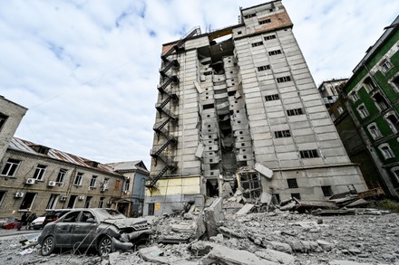 Infrastructure Building Destroyed By Russian Missile Editorial Stock ...