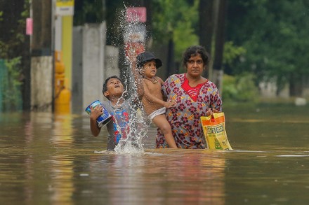 Sri Lankan Flood Victims Wade Through Editorial Stock Photo - Stock ...
