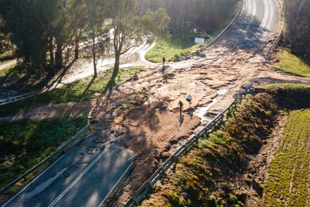 People Walk Along Highway Bridge Damaged Editorial Stock Photo - Stock ...