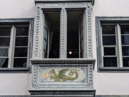 Detail Historically Painted Bay Window Stein Editorial Stock Photo ...